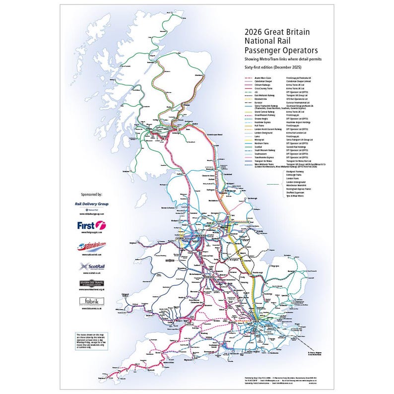 UK Rail/train Map 2026 - Etsy UK