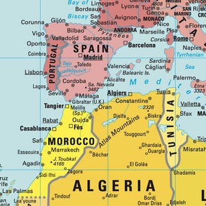 Peters Equal Area World Map (political) - Etsy