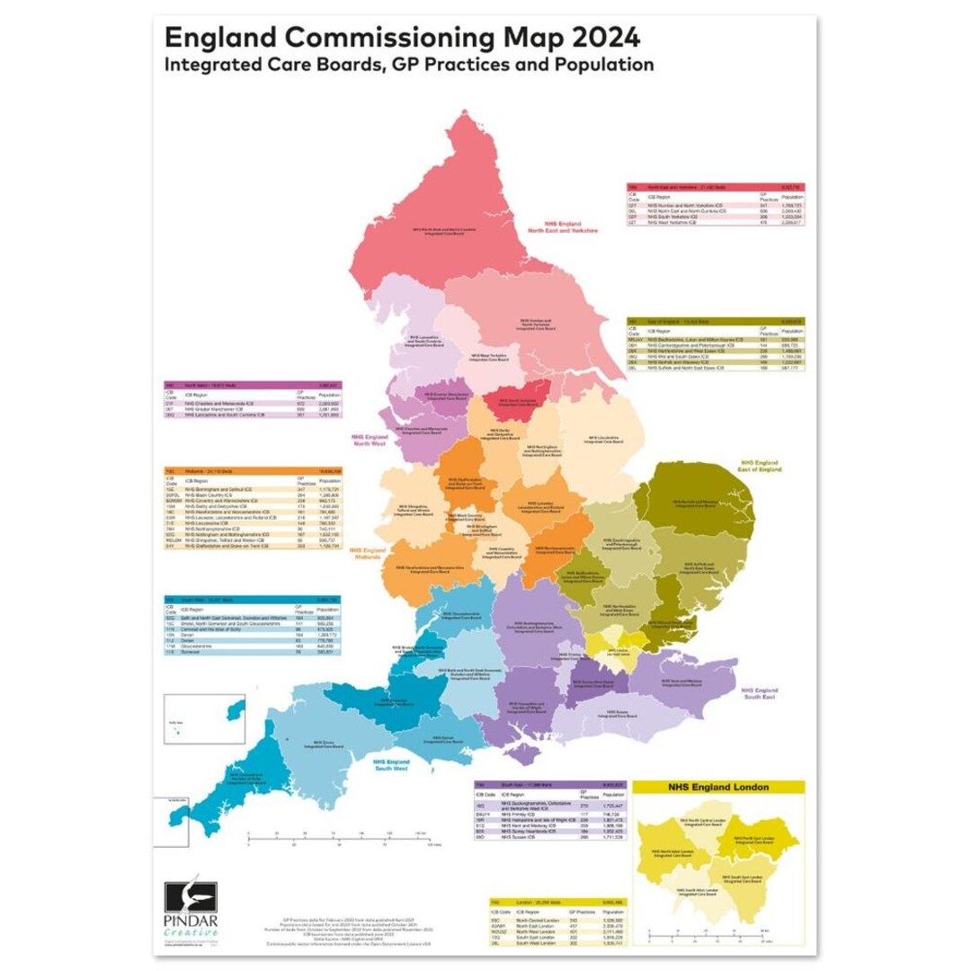 Integrated Care Boards ICB Map - Etsy
