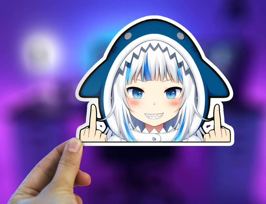 Gawr Gura Die-cut Stickers, V-tuber Shrimp Army Fan Decal, Kawaii Anime ...
