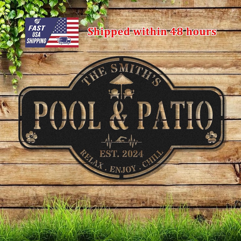 Backyard Patio Pool Signs - Etsy