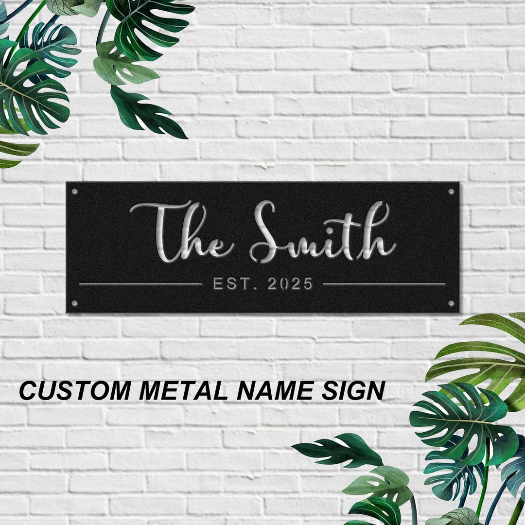 Custom Metal Sign, Personalized Metal Name Sign, Metal Wall Art ...