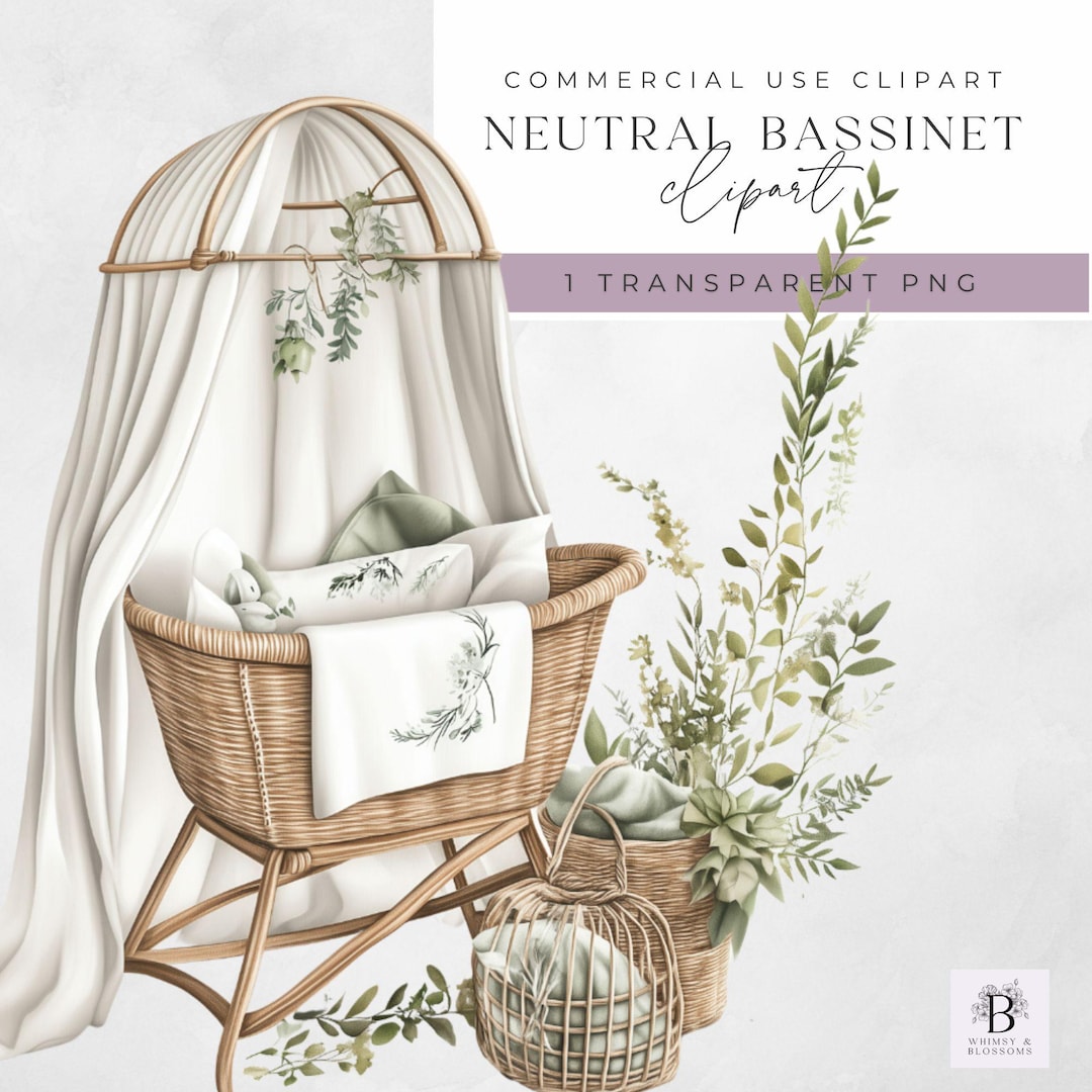 Baby Bassinet Clipart - Neutral Bassinet Clipart - High Quality ...