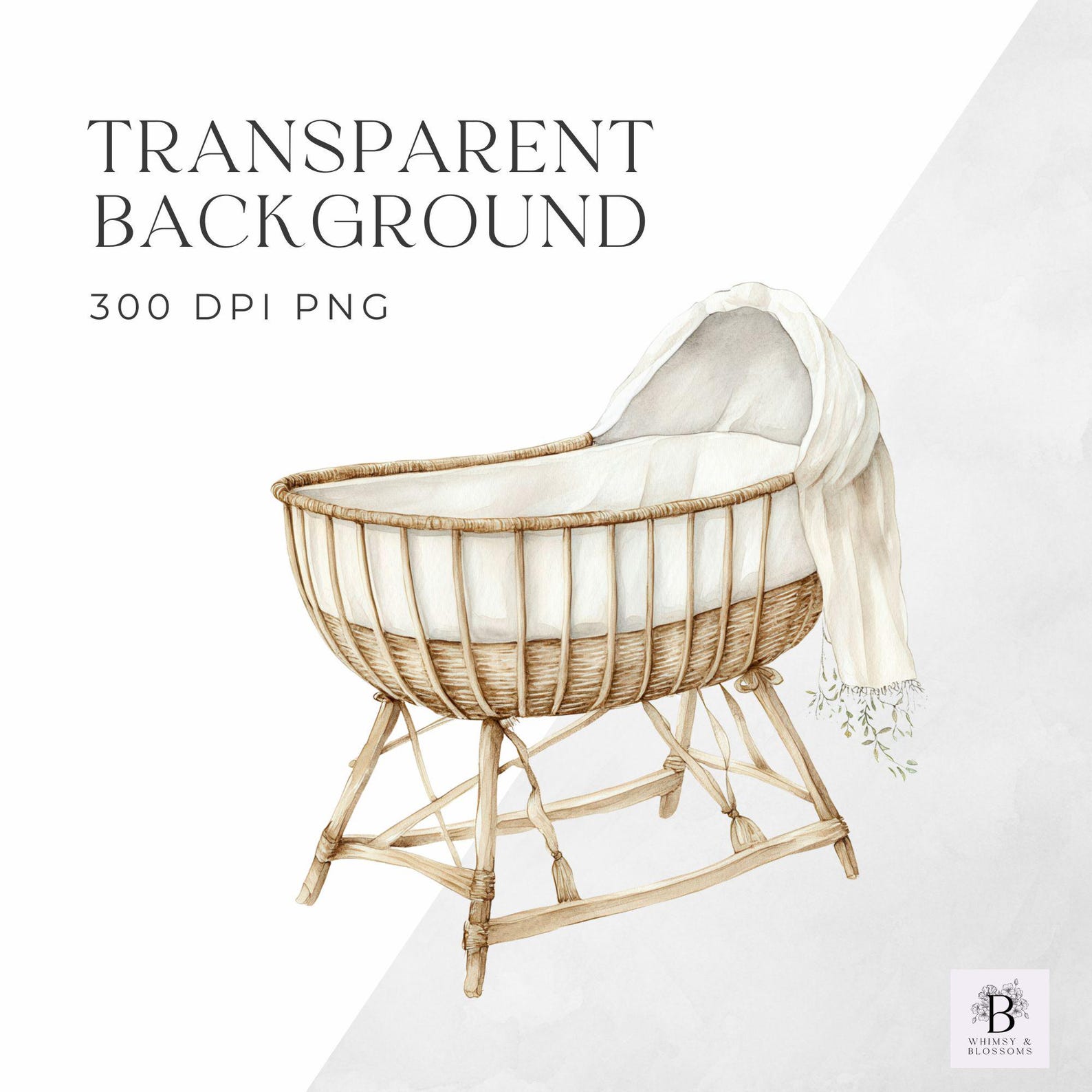 Baby Bassinet Clipart - Greenery Bassinet Clipart - High Quality ...