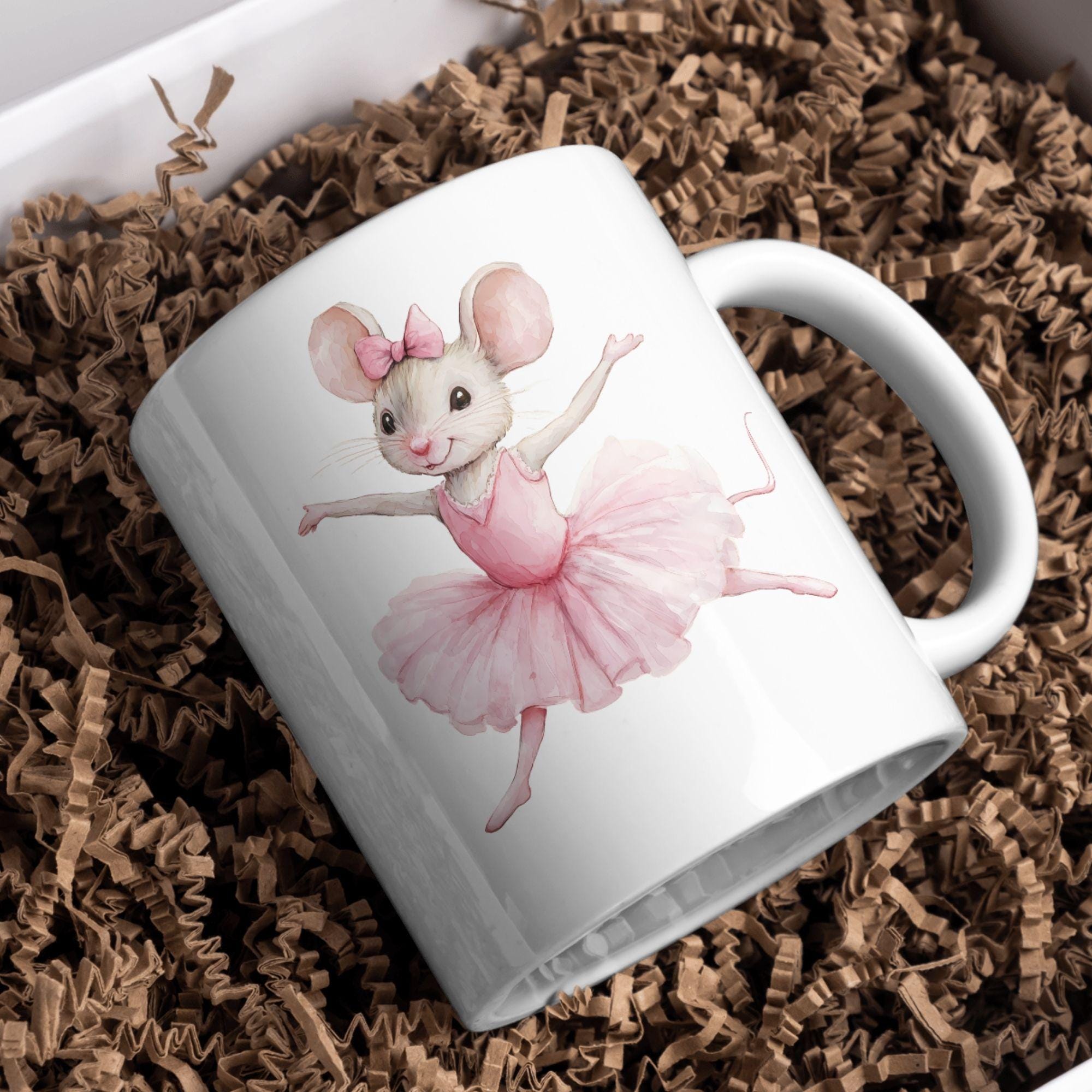 Pink Ballet Mouse Clipart Ballerina Mouse PNG Watercolor Ballet Mouse ...