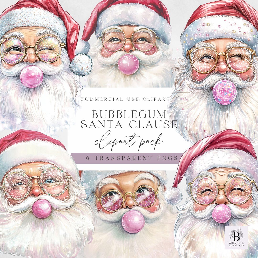 Christmas Santa Bubblegum Png - High Quality - Instant Download - Funny ...