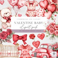 Valentine’s Day Heart Clipart PNG | Cute Love Hearts (digital Download ...