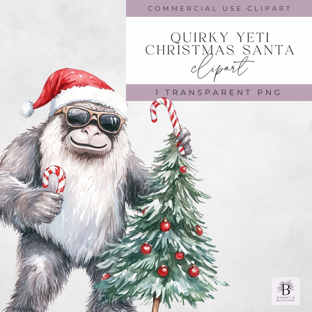 Yeti in Santa Mood - Quirky Bigfoot Sunglasses - Sasquatch Christmas ...