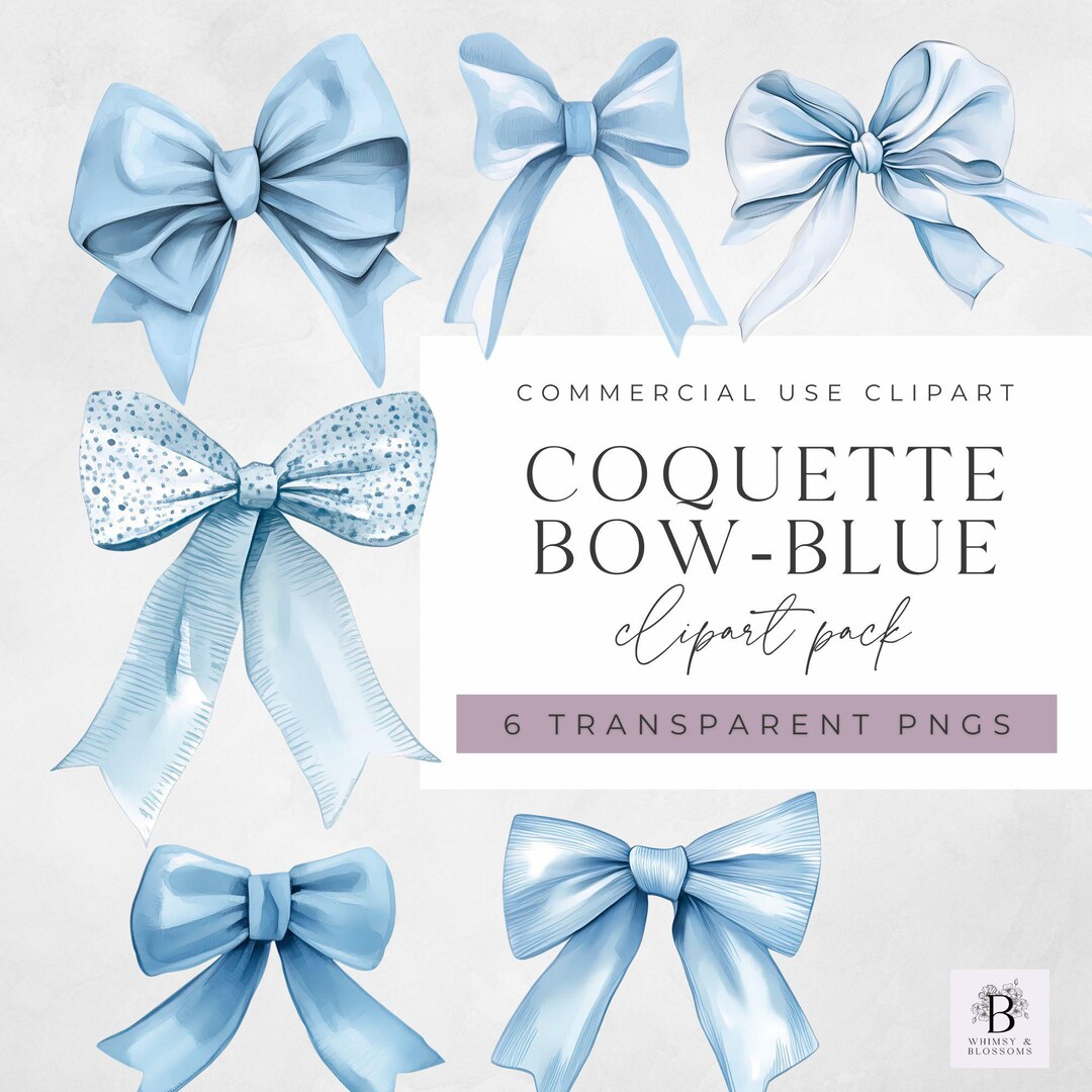 Watercolor Blue Bow Clipart Download - Coquette Blue Bow Clipart ...
