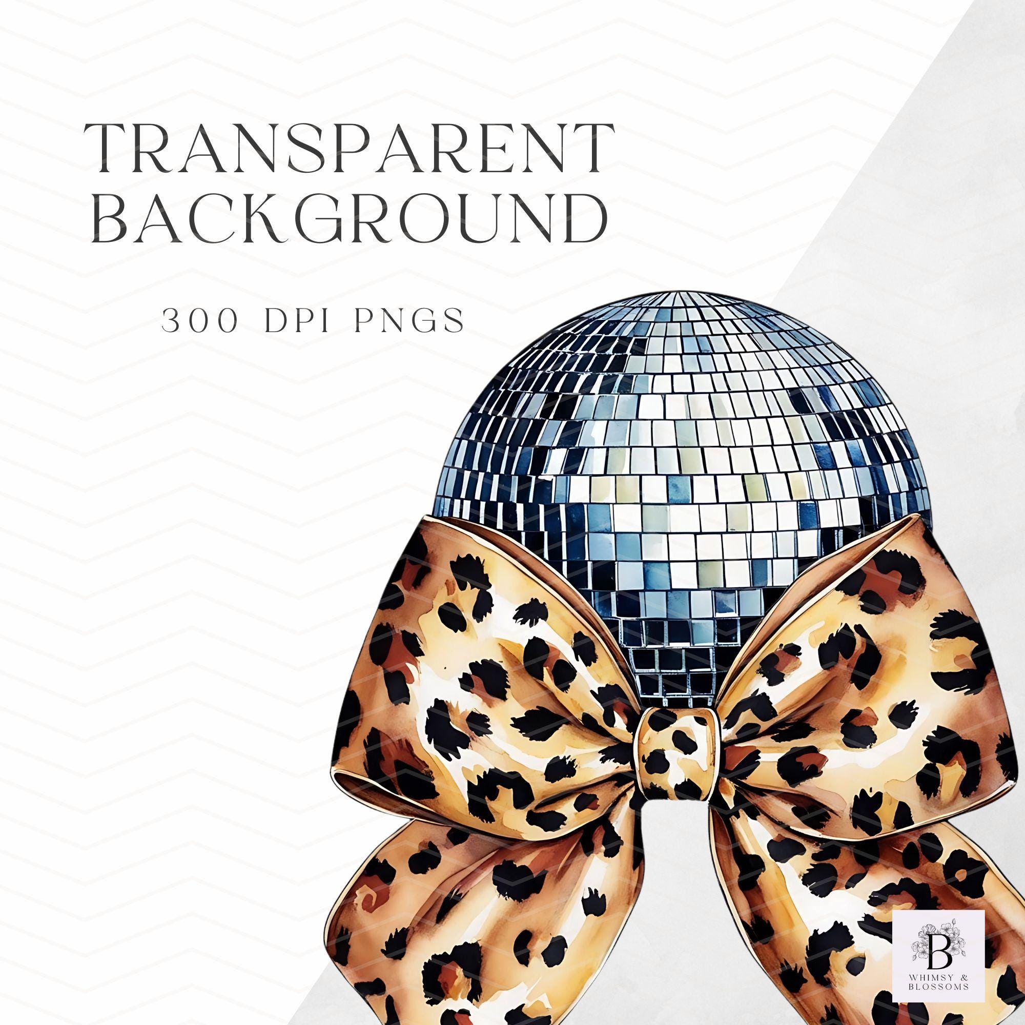Leopard Bow Disco Ball PNG - Disco Ball Clipart - Leopard Coquette ...