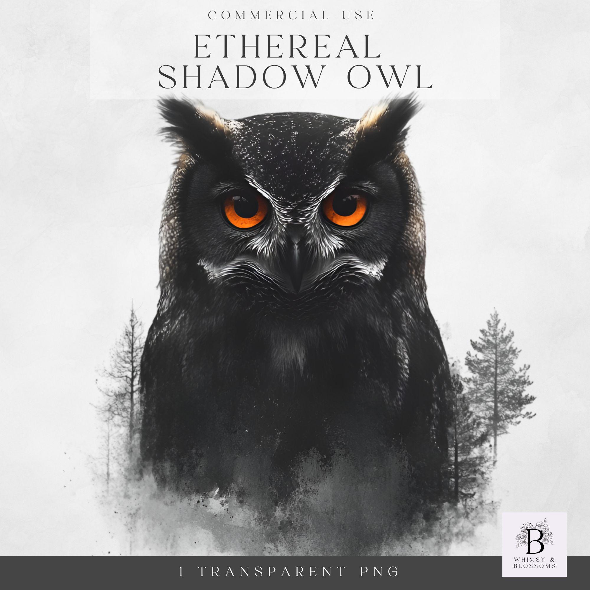 Ethereal Shadow Owl Clipart - Halloween Clipart - Dark Owl Clipart ...