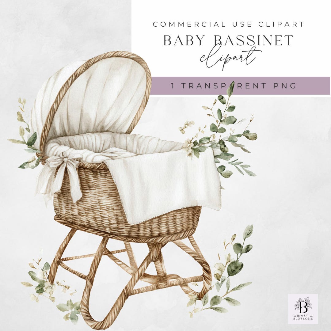 Baby Bassinet Clipart - Neutral Bassinet Clipart - High Quality ...