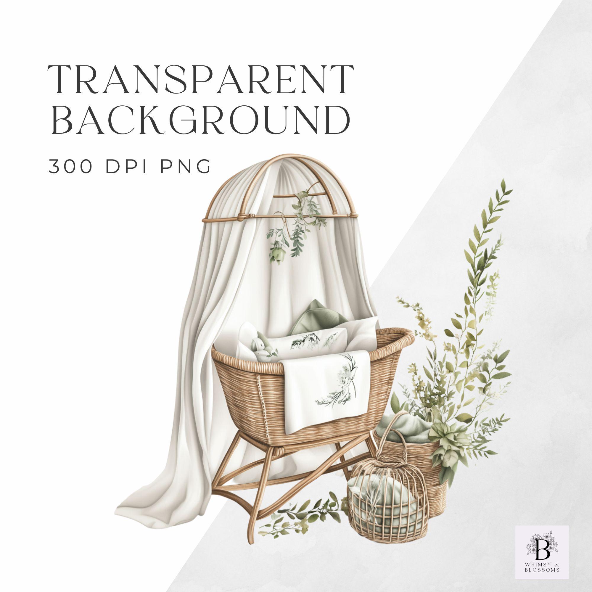 Baby Bassinet Clipart - Neutral Bassinet Clipart - High Quality ...