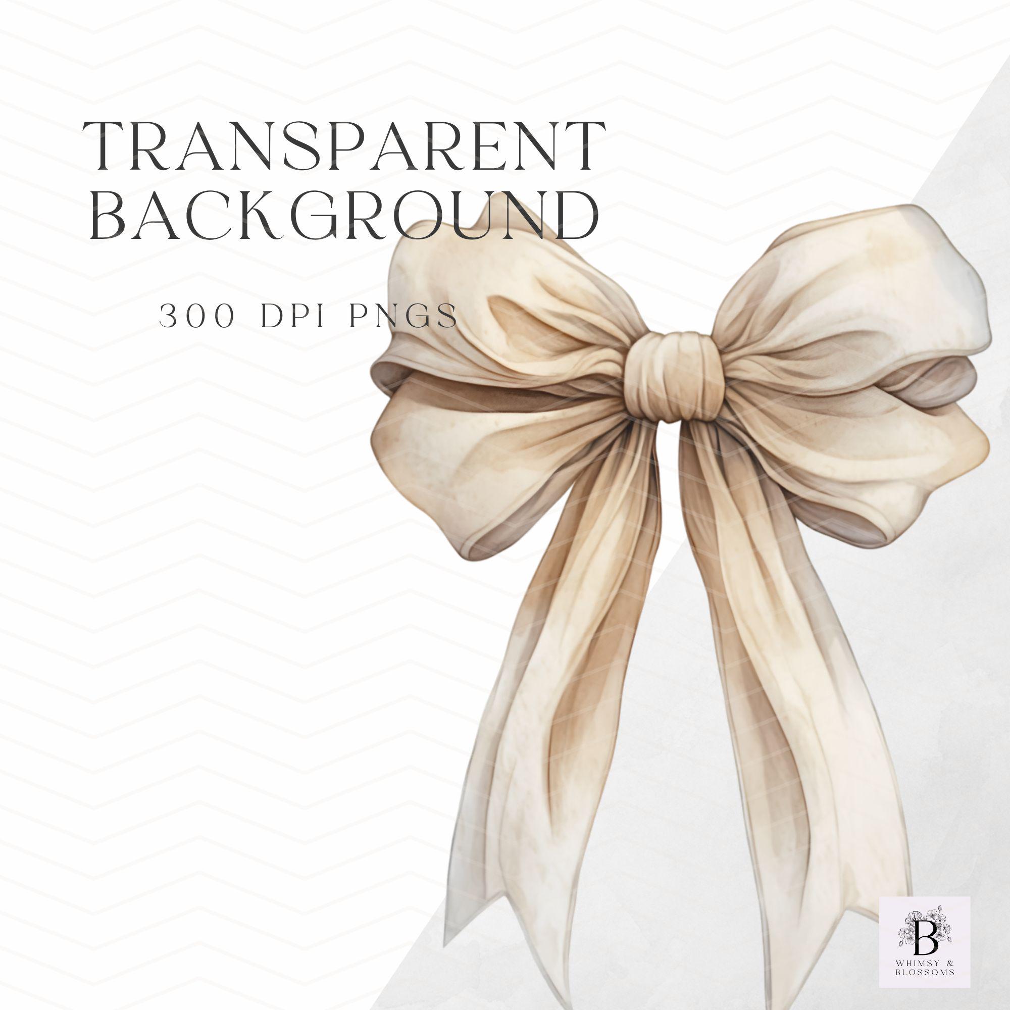 Watercolor Ivory Bow Clipart Png - Cream Coquette Bow Clipart - off ...