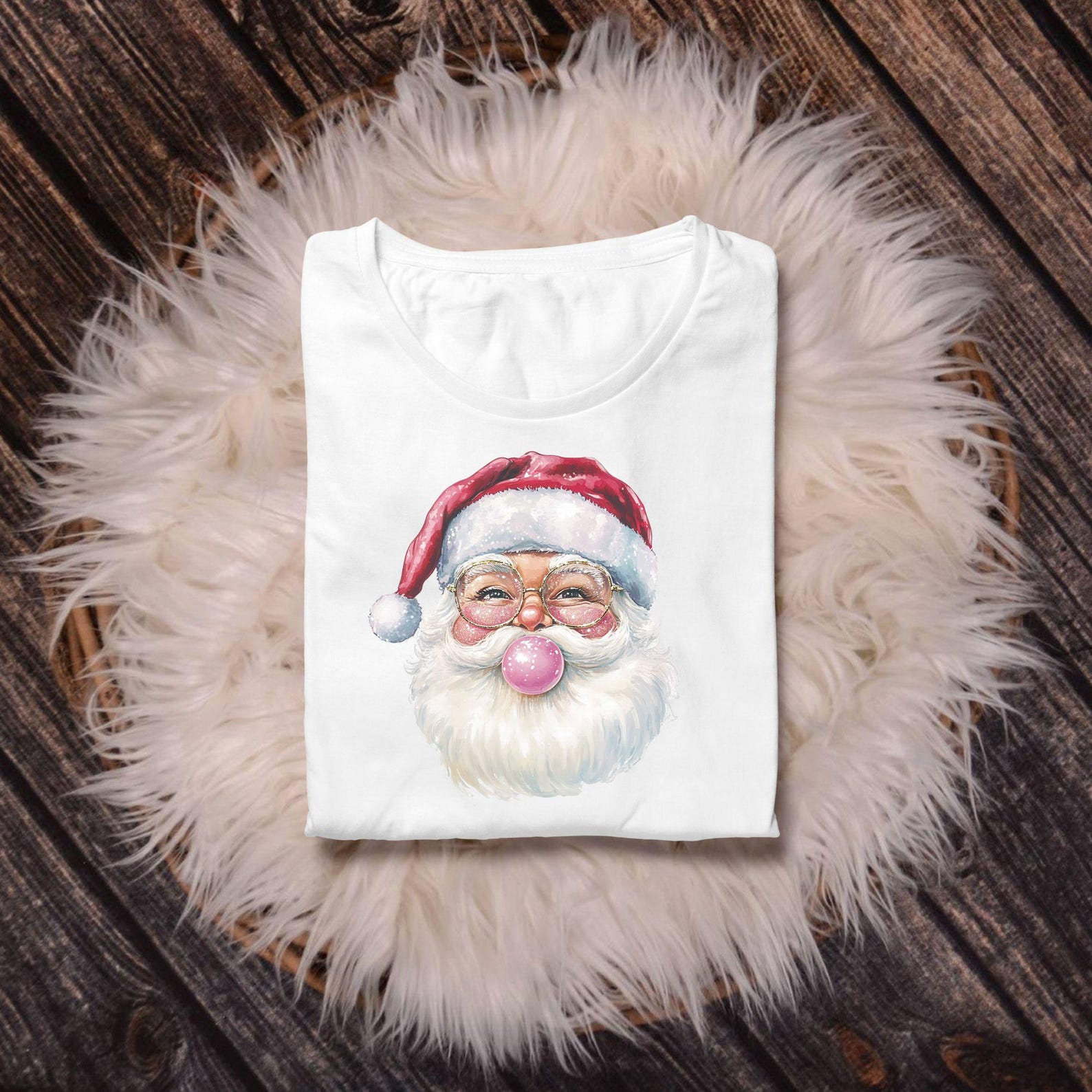 Santa Blowing Bubble Gum Png - High Quality - Instant Download - Funny ...