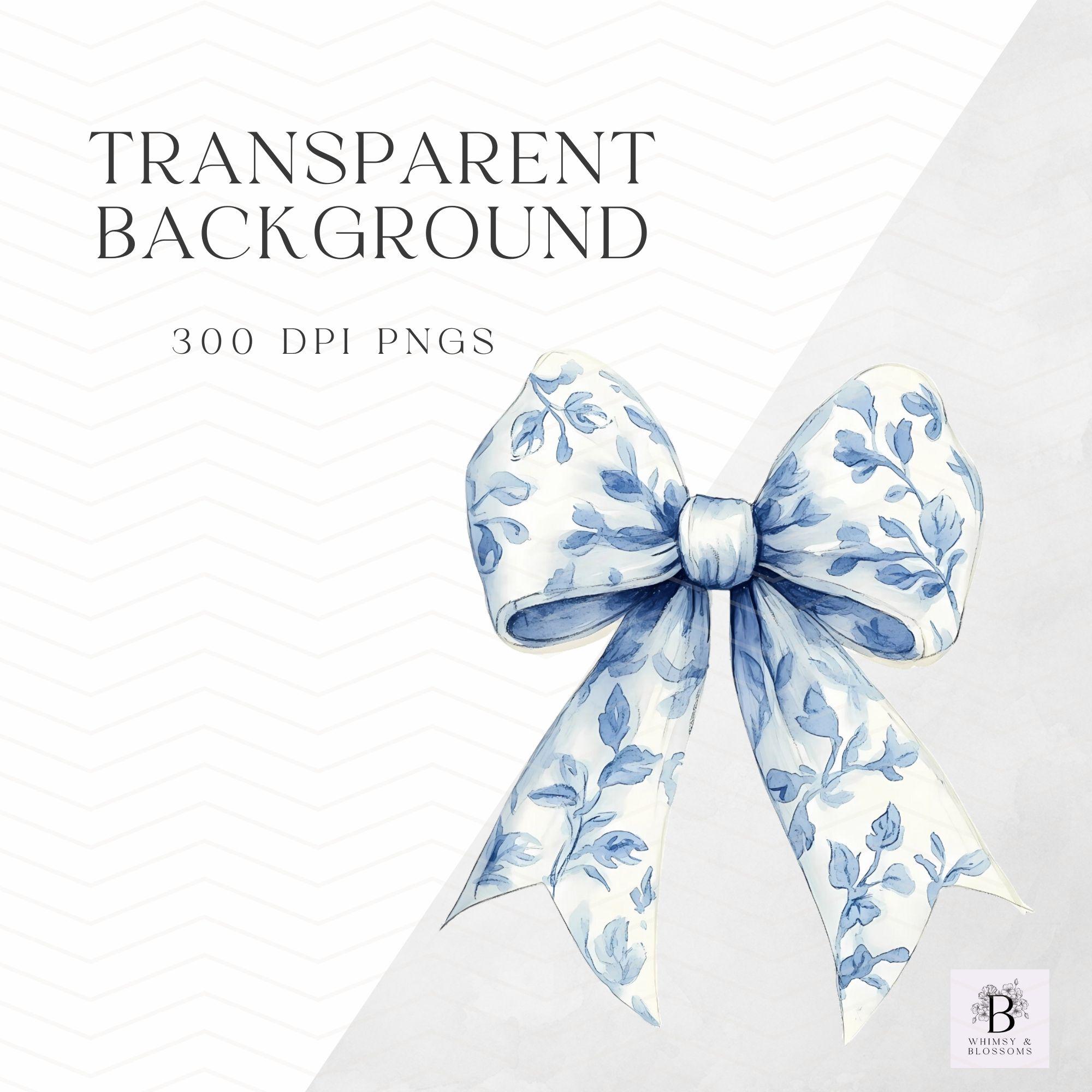Chinoiserie Blue Bow Png - Toile Coquette Bow Clipart - Blue & White ...
