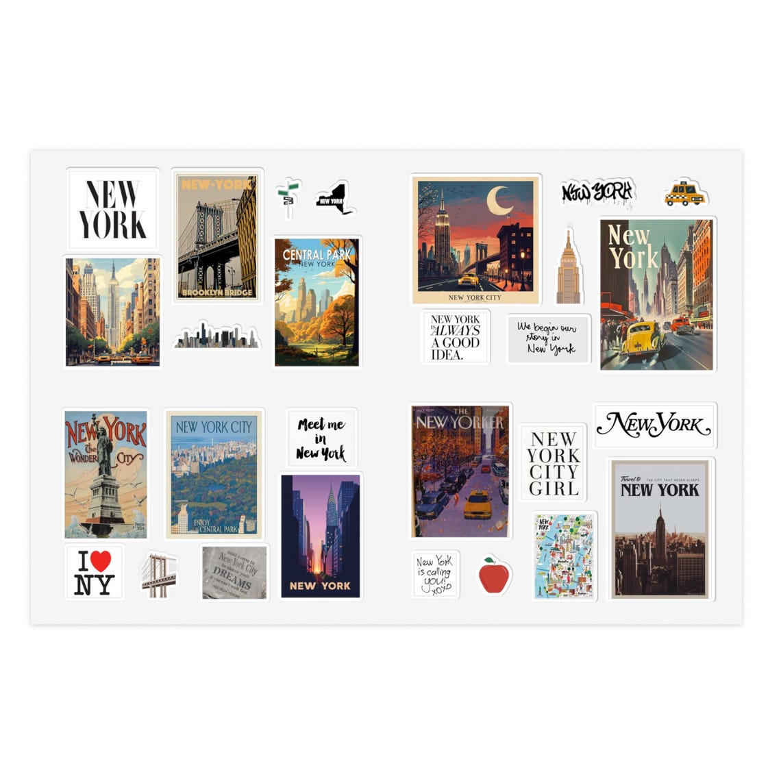 New York City Travel Destination Sticker Sheets - Etsy