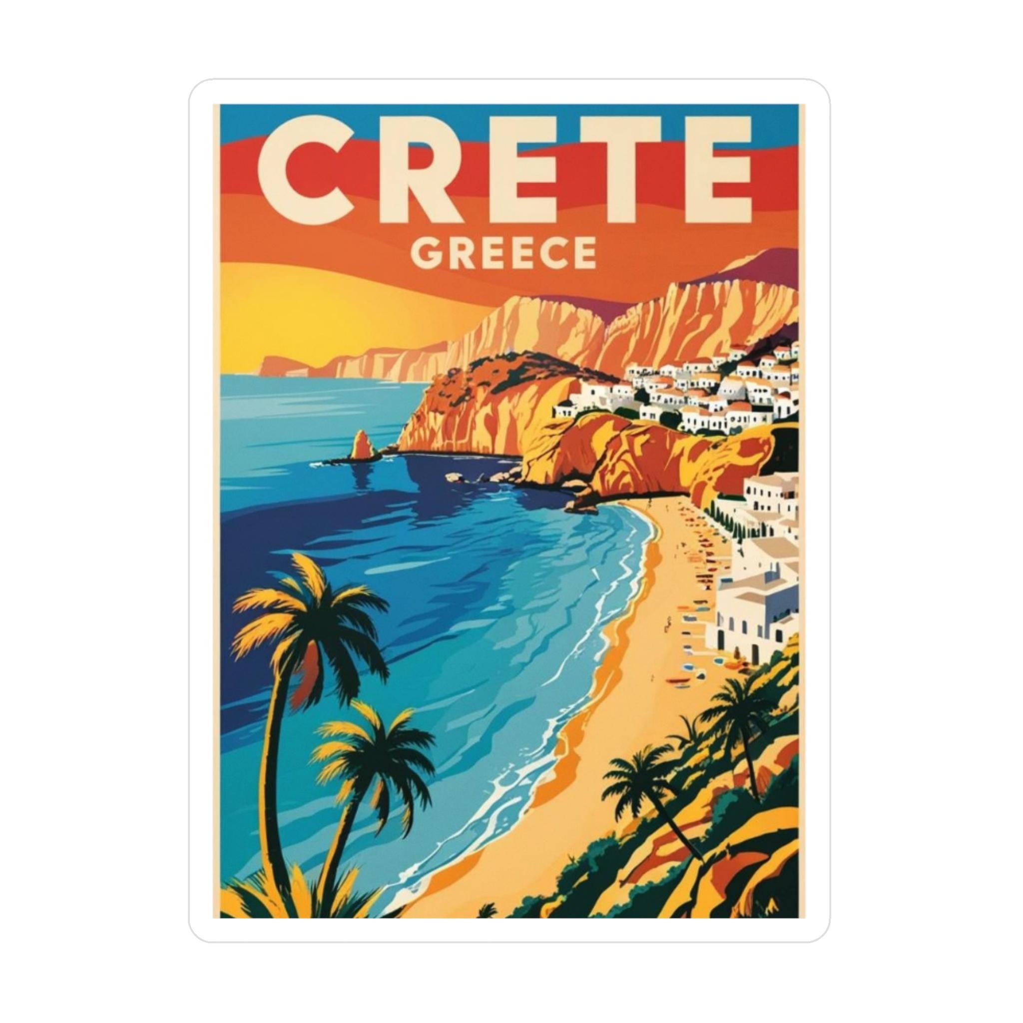Crete Travel Destination Sticker - Planner Supplies, Traveler Notebook ...