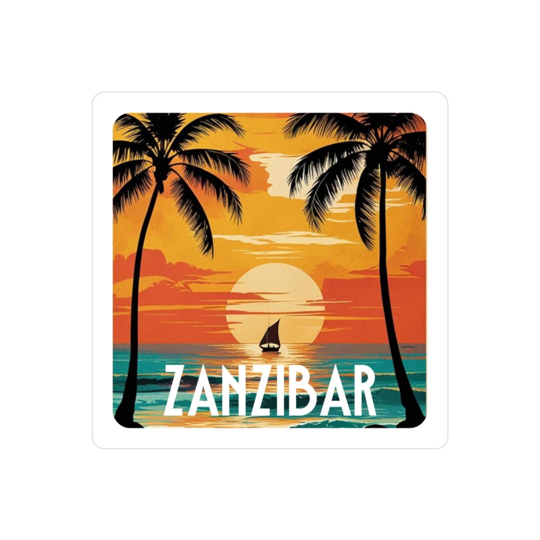 Zanzibar Travel Sticker, Beach, Tropical - Planner Supplies, Traveler ...