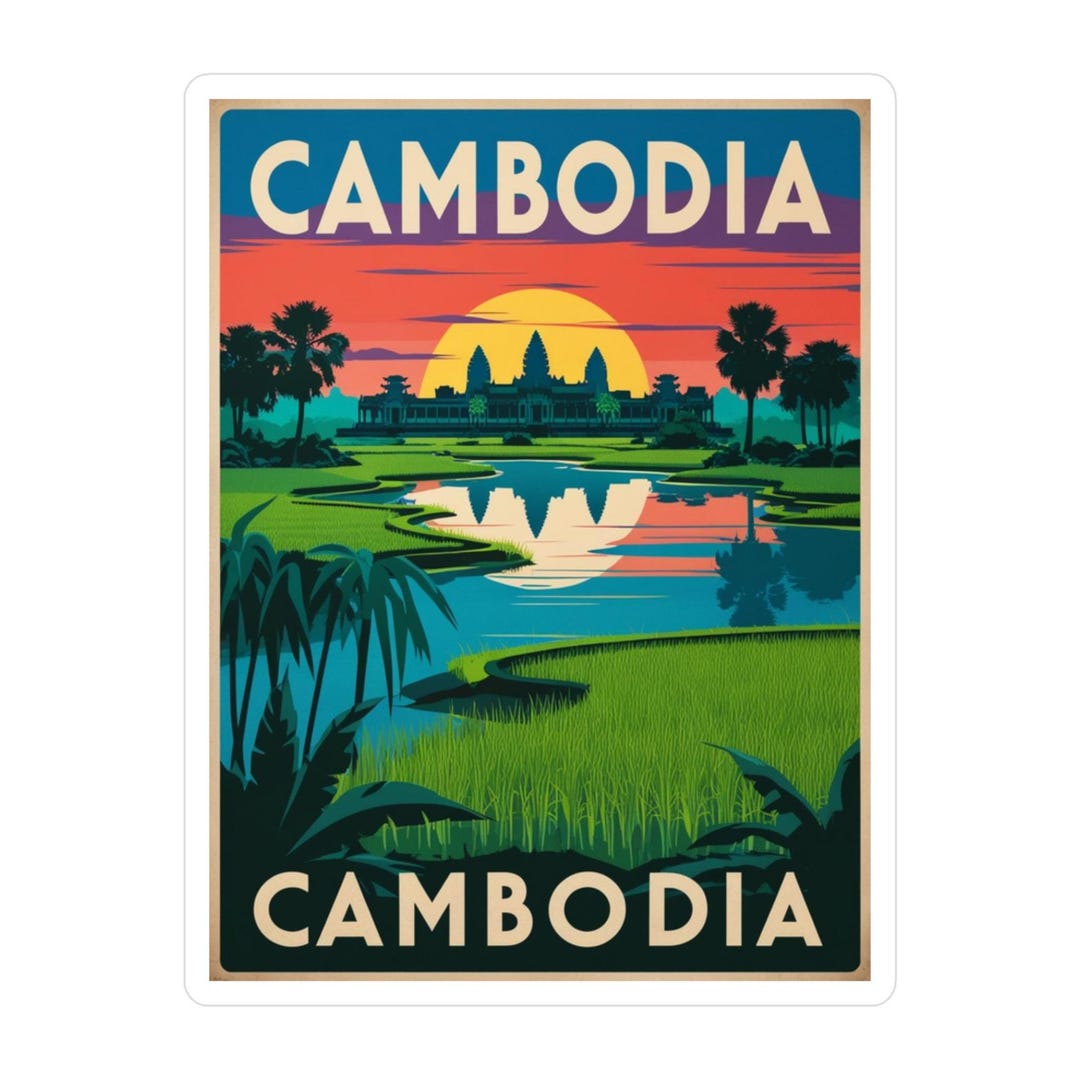 Cambodia Travel Sticker - Planner Supplies, Traveler Notebook, Travel ...