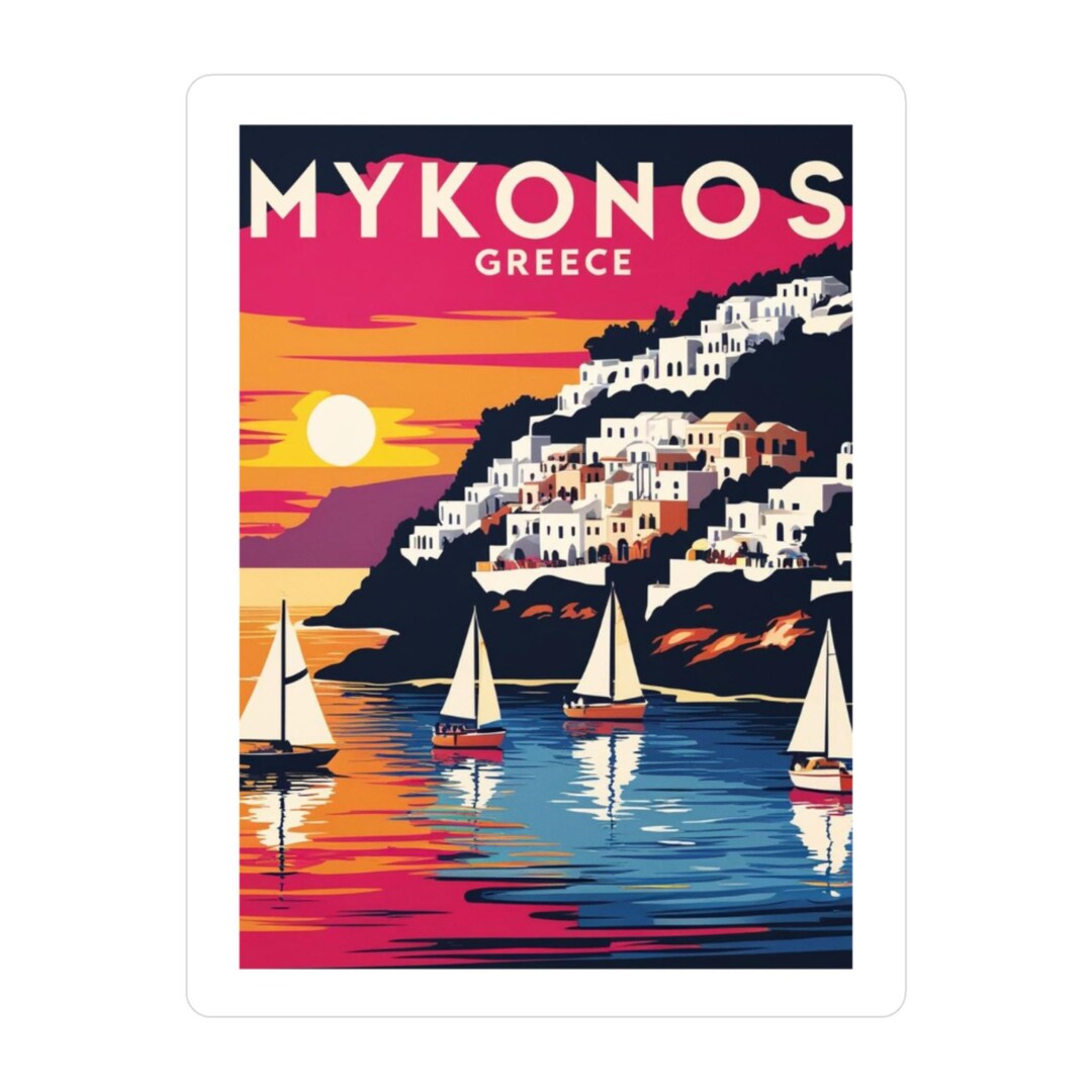Mykonos Greece Travel Sticker Planner Supplies, Traveler Notebook ...