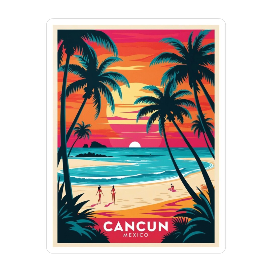 Cancun Mexico Travel Sticker - Planner Supplies, Traveler Notebook ...