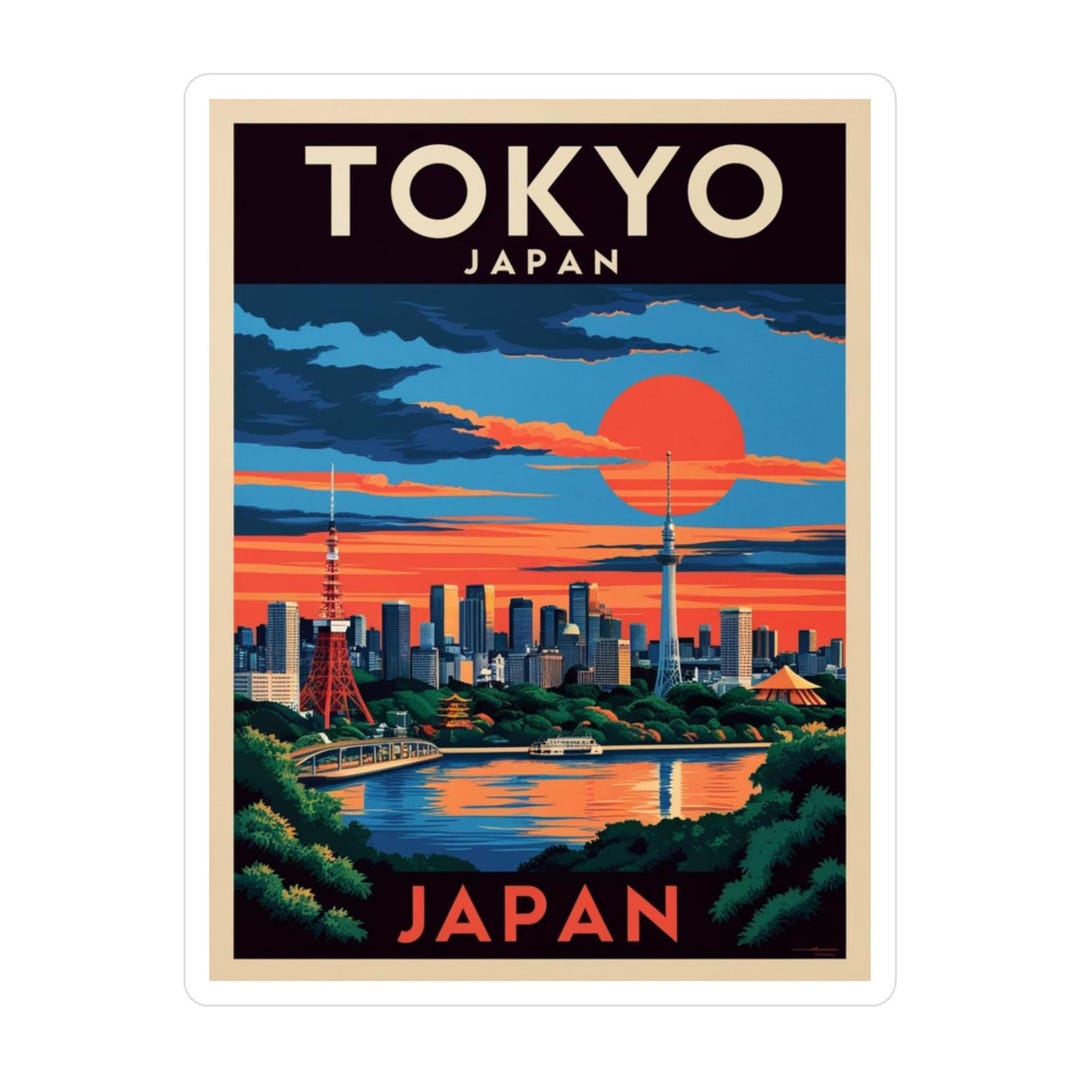 Tokyo Japan Travel Sticker - Planner Supplies, Traveler Notebook ...