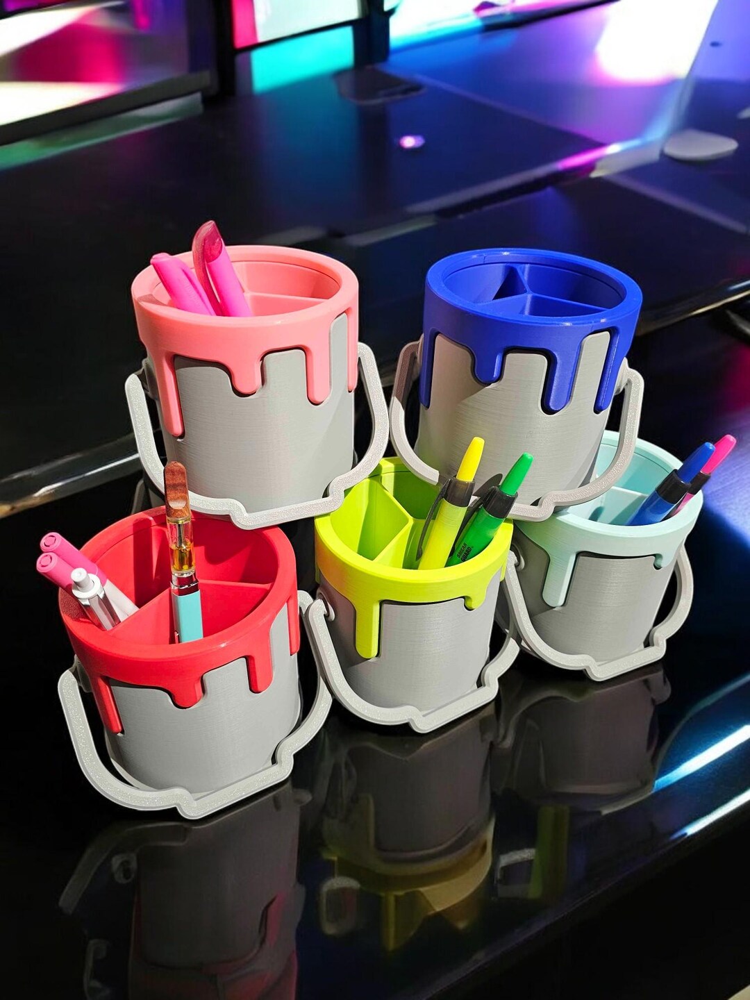 Pen Holder Bucket - Dab Pen Bucket - Desk Decor - Pen Holder Decor ...