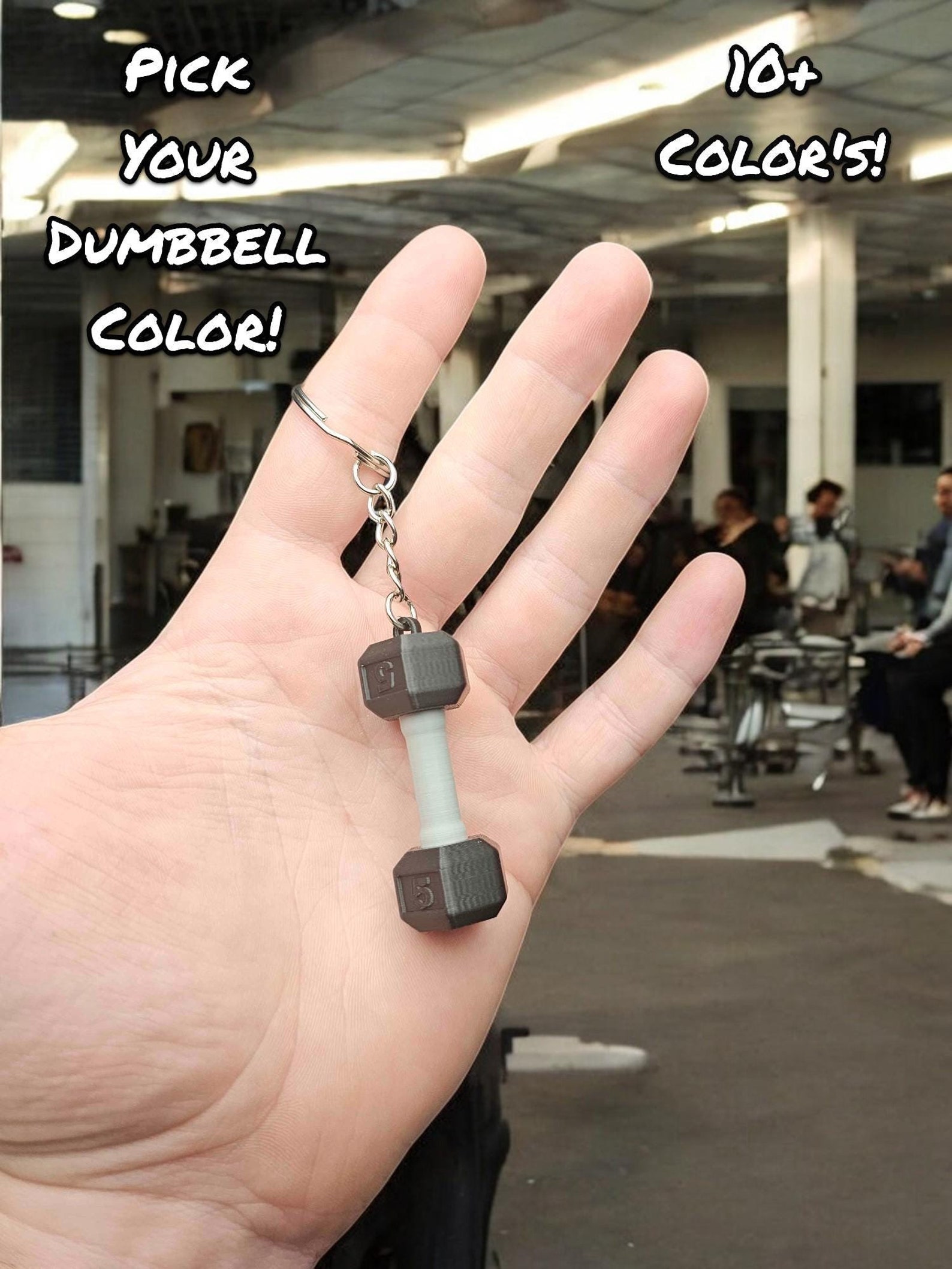 Dumbbell Keychain - Pick Your Color! - Gym Keychain - Fun Keychain ...