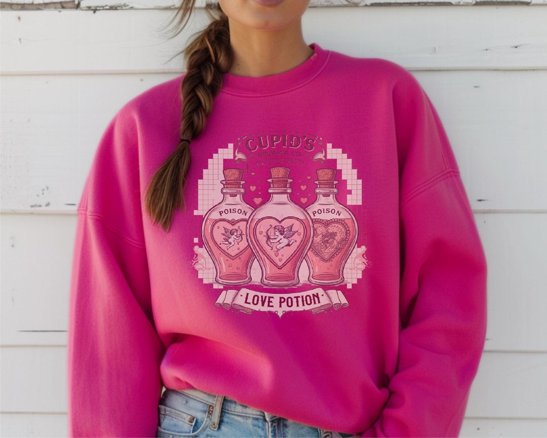 Valentine's Cupid Love Potion Sweatshirt Vintage Apothecary Crewneck ...