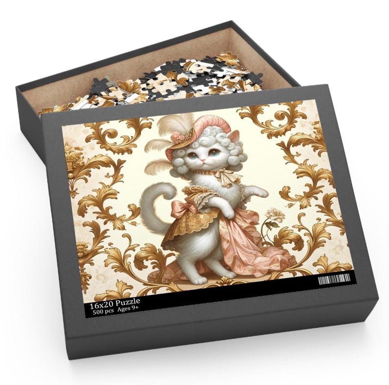 Rococo Cat Aristocrat Attire Crazy Cat Lady Gift Fun Challenging Jigsaw ...