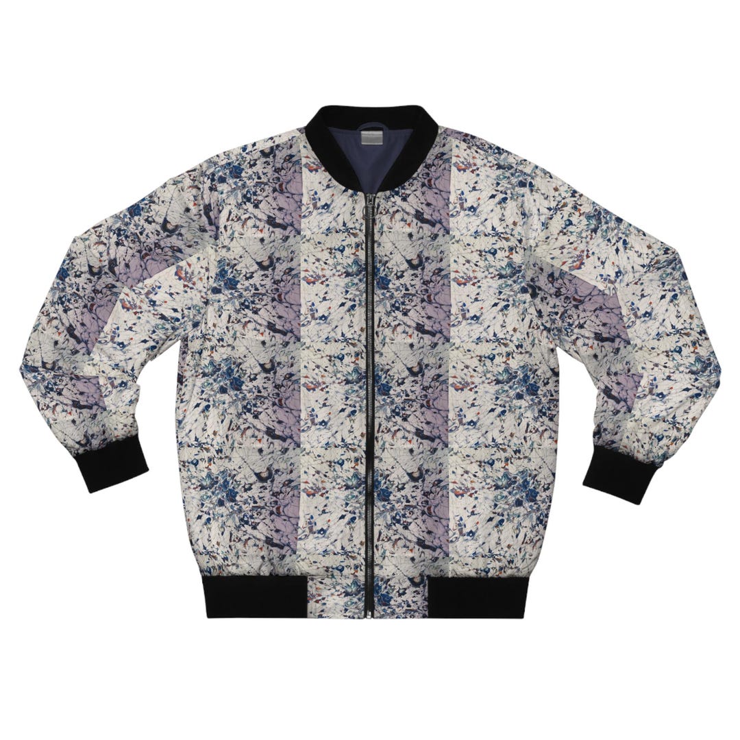 Splatter Pattern Bomber Jacket, Men's Outerwear, Modern Streetwear ...