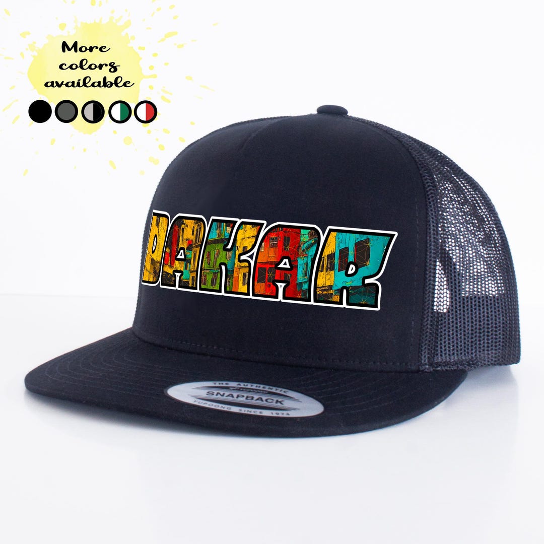 Dakar Trucker Cap | African Pride Flat Bill Snapback Hat | Senegal Gift ...