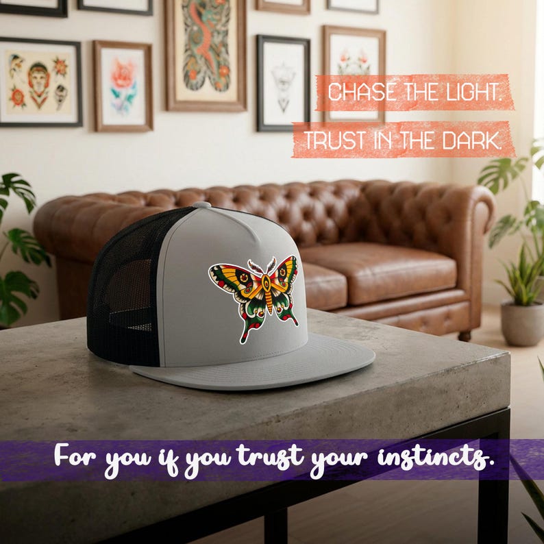 Moth Tattoo Trucker Hat | Sailor Jerry Traditional Tattoo Snapback ...
