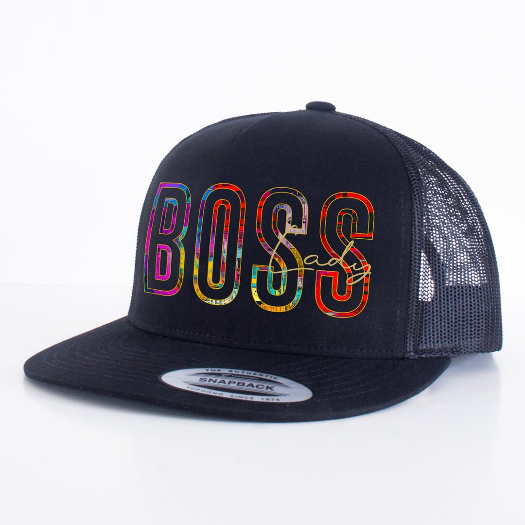 Lady Boss Hat - Snapback Trucker Cap With Flat Bill and Mesh - Female ...