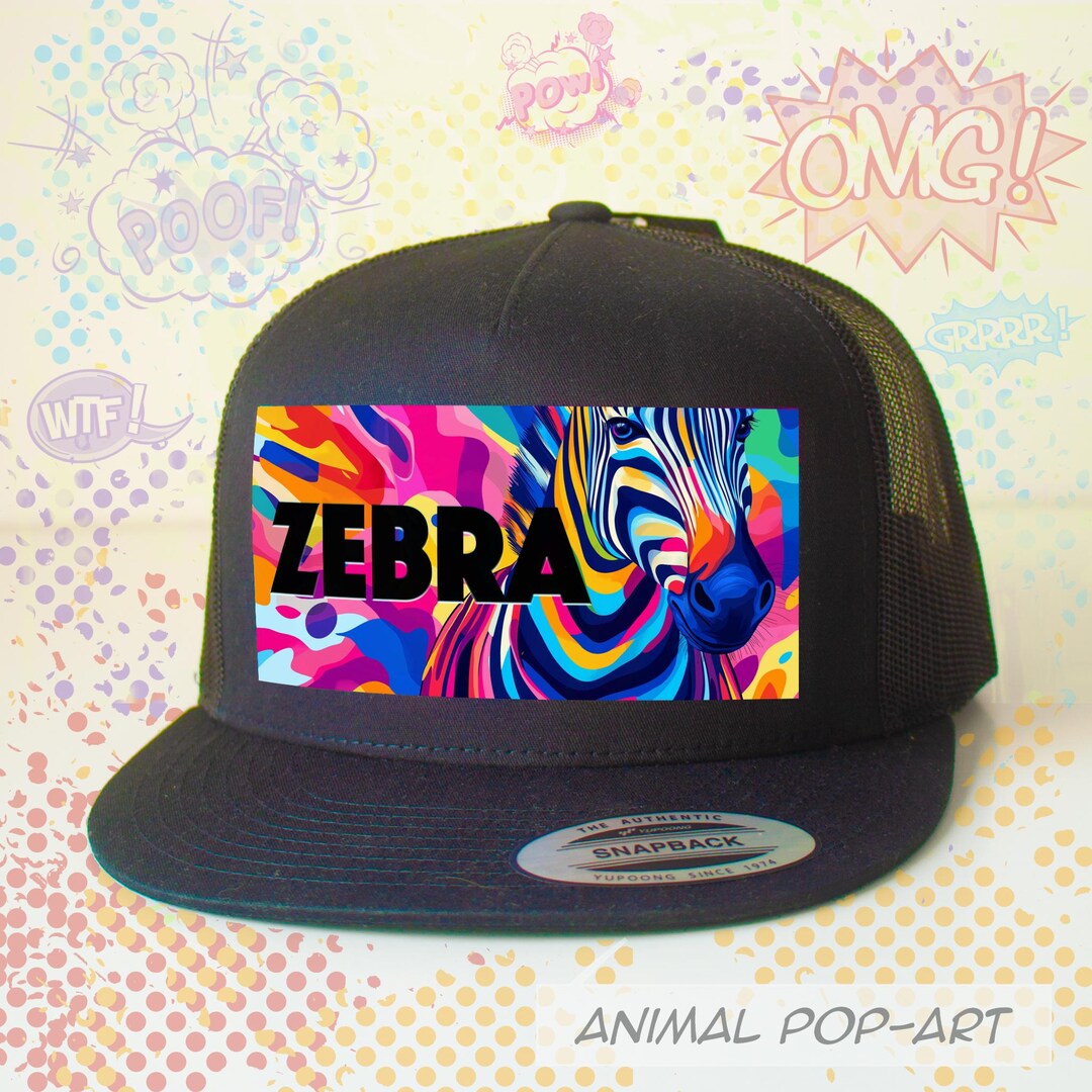 Zebra Trucker Hat Pop Art High Quality Mesh Trucker Cap Flat Visor High ...