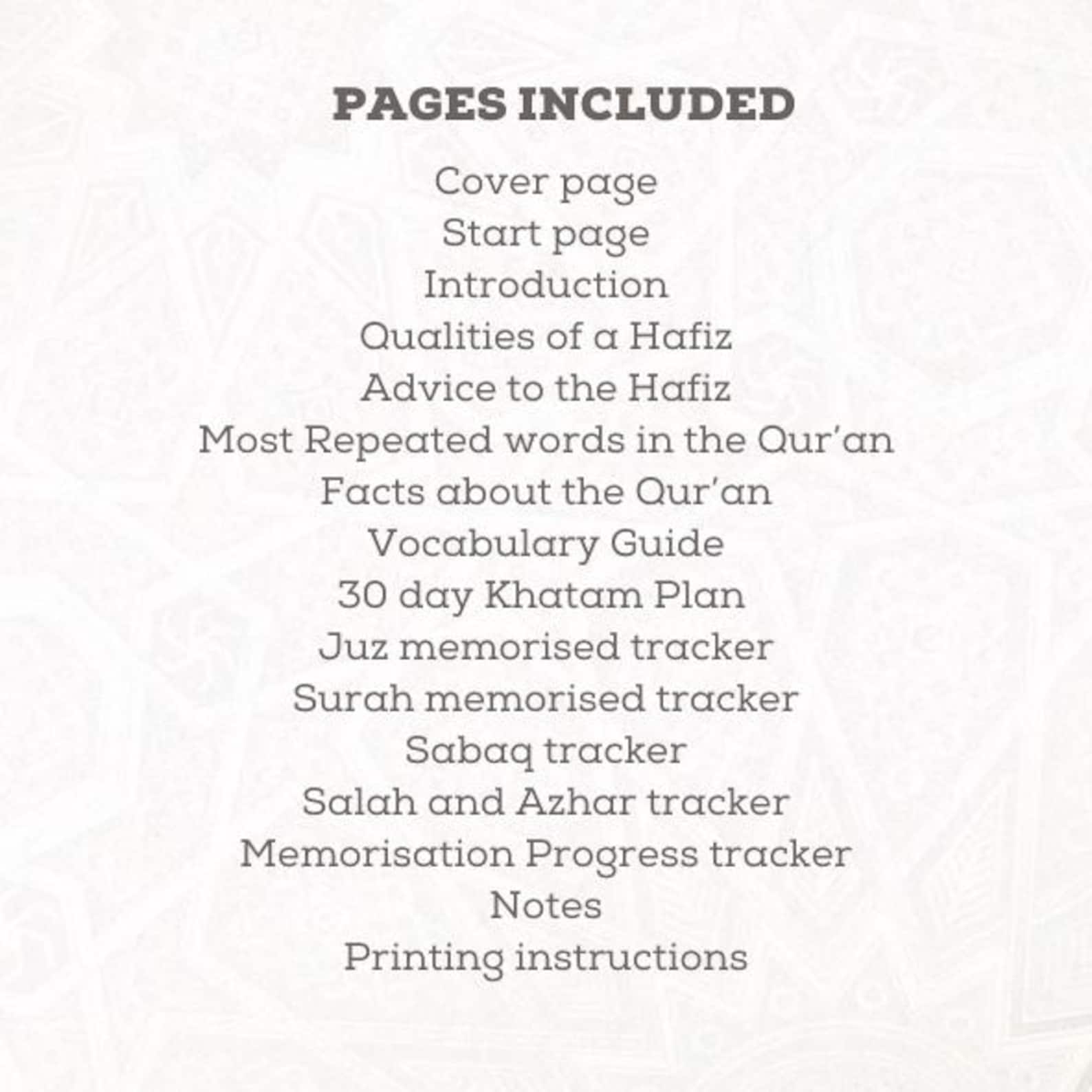 Hifz Progress Tracker Quran Memorization Planner PDF 30-day Khatam ...