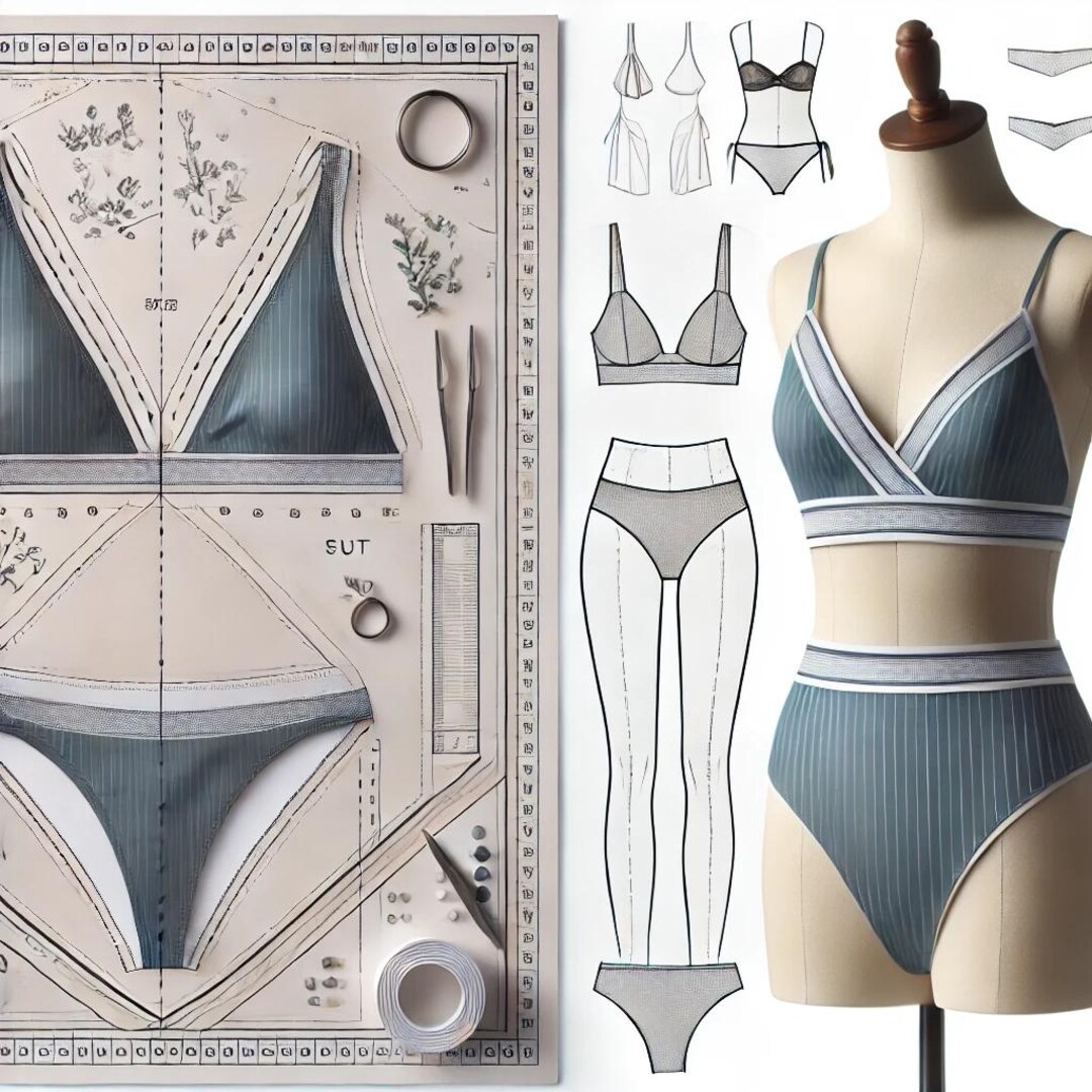 Bikini Sewing Pattern - Thong Swimsuit & String Bikini - Digital PDF ...