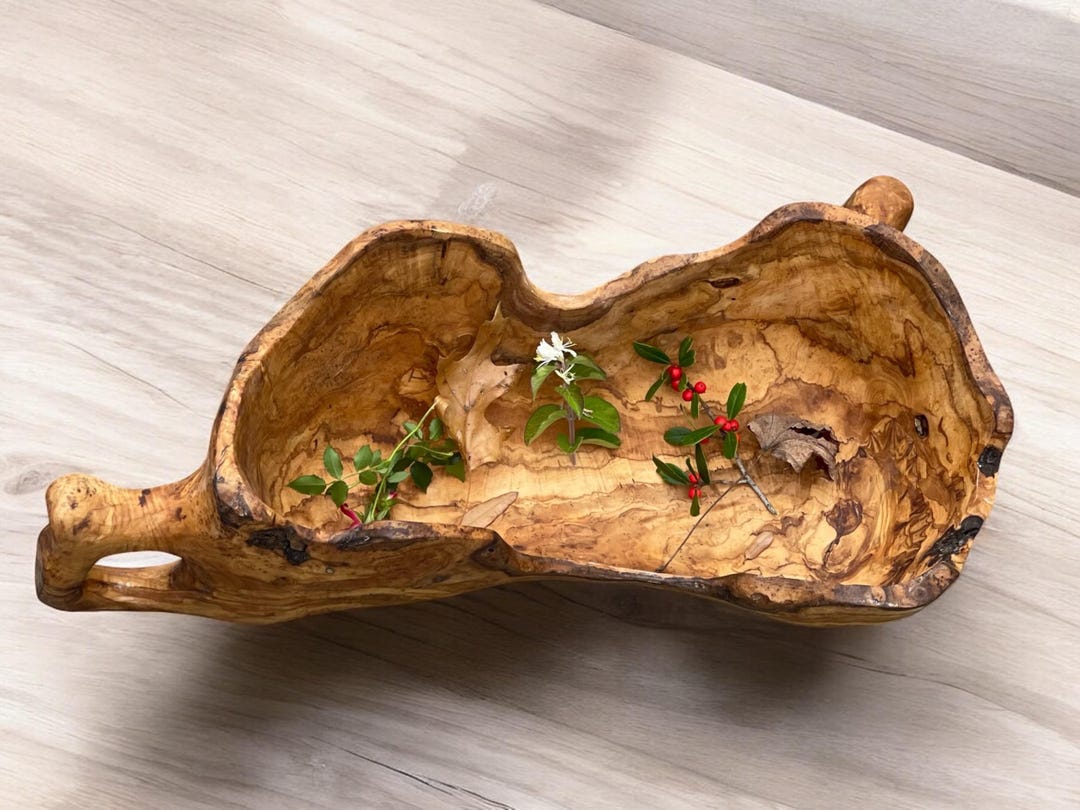 Unique Handmade Olive Wood Bowl Sculpture Tunisian Artisanry Large unique-handmade-olive-wood-bowl-sculpture-tunisian-artisanry-large