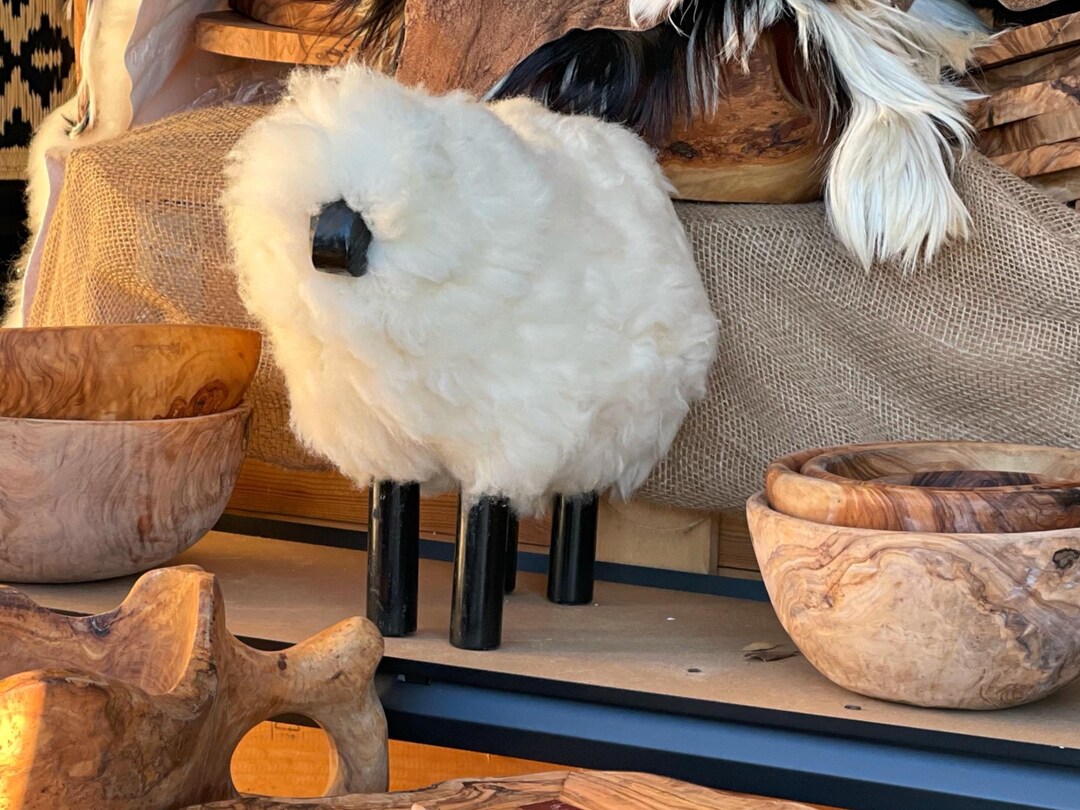 Handmade Sheep Figurines, Lamb Gift Handcrafted Authentic Sheep Wool ...