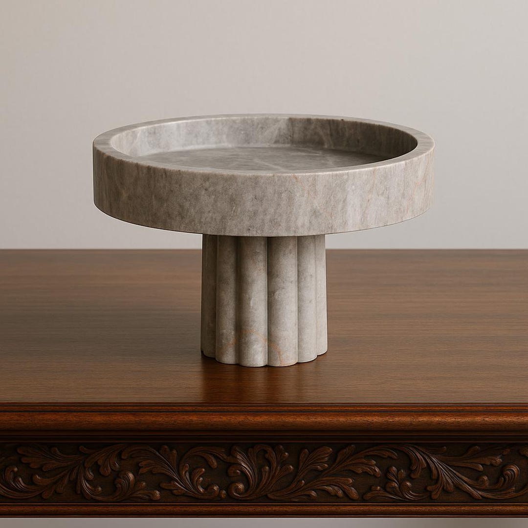 Handmade Mixed Marble Tray - Unique Marble Cake Stand - Tunisian ...