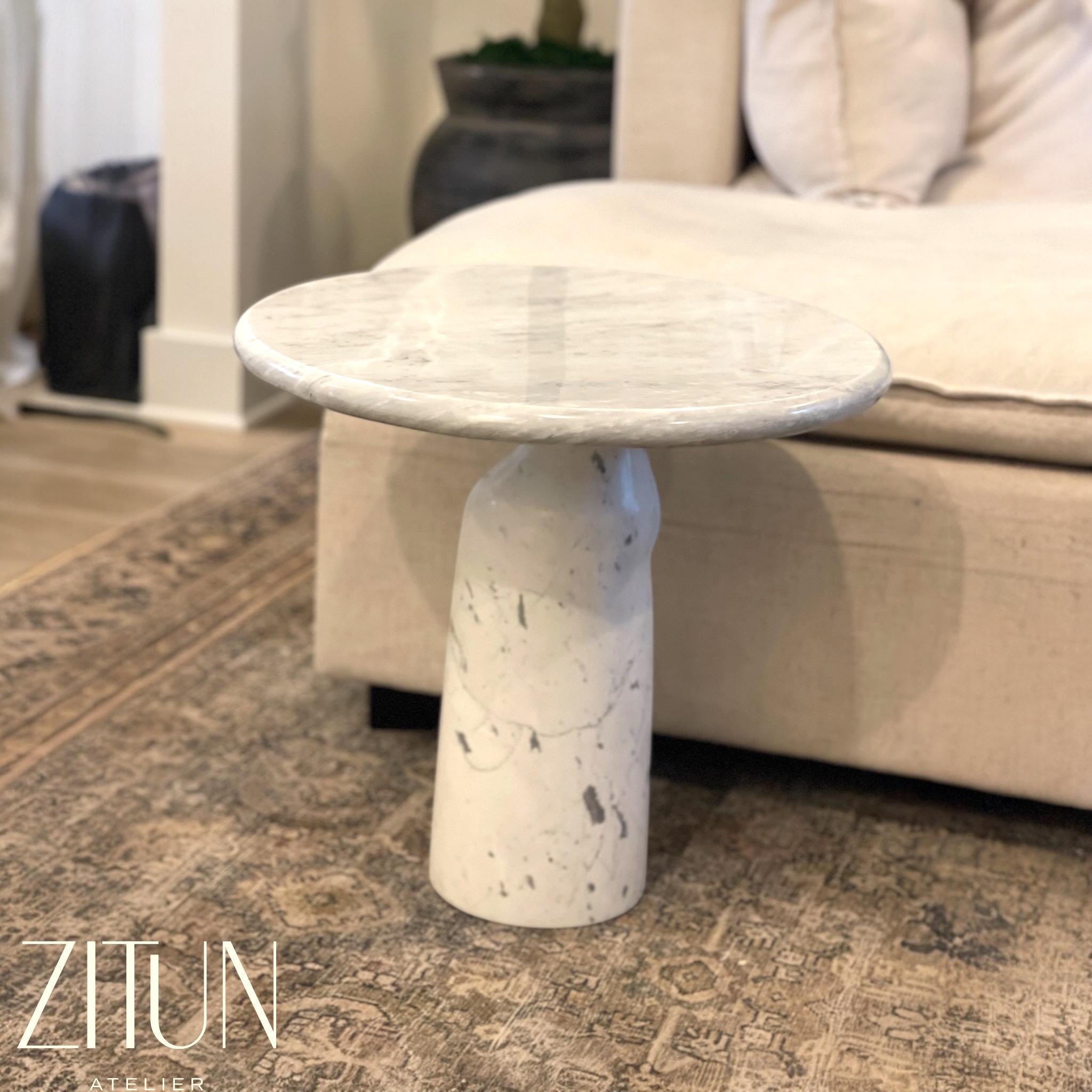 Sculptural Italian Calcutta & Gioia Marble Side Table Handcrafted Side ...