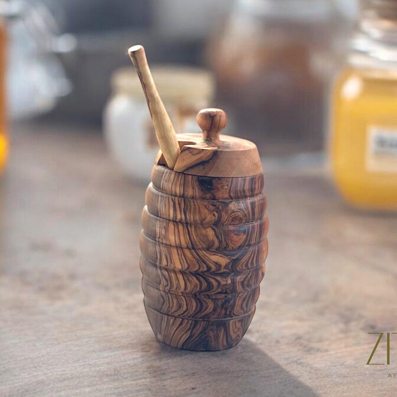 Wooden Honey Pot - Etsy