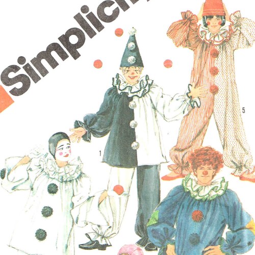 Mime Sewing Pattern Clown Suit Hat Top and Pants Ruffled - Etsy