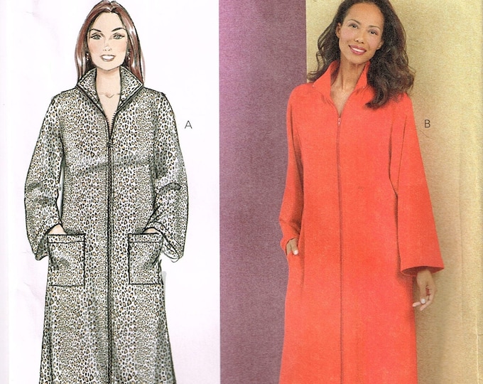 Sewing Pattern Front Zippered Robe Butterick 6967 Misses Size XS, S, M ...