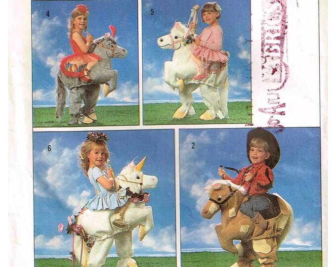 Sewing Pattern Halloween Costume Step in Horse Cowboy, Unicorn ...
