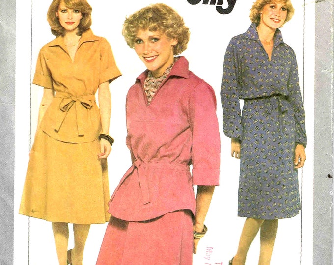 1970s Jiffy Sewing Pattern: Simplicity 8313 Dress, Top, Skirt - Bust 34 ...