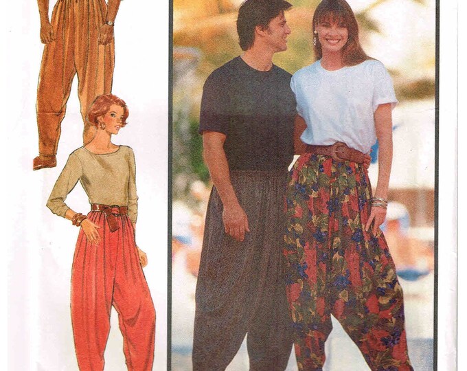 Harem Pants Sewing Pattern Drop Crotch Unisex Mens, Misses Butterick ...
