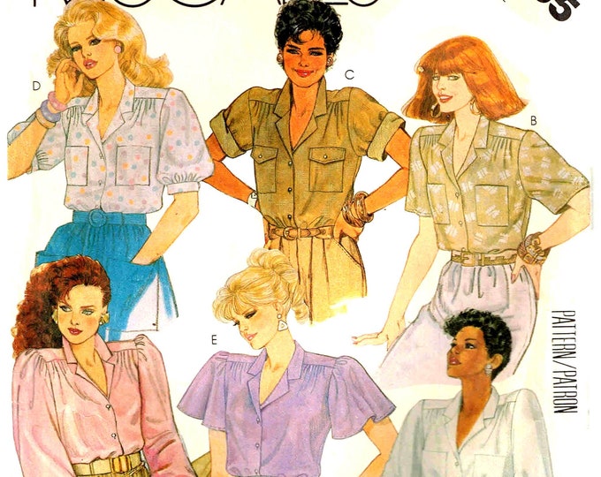 Simplicity 9012 Misses Vest Style Top Short or Sleeveless Shirt Sewing ...