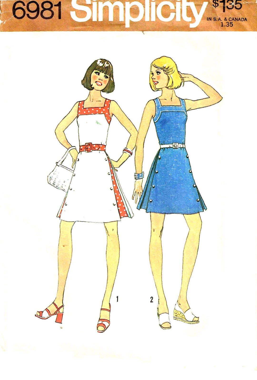 Sewing Pattern Misses Size 8, A Line Dress Simplicity 6981 Bust 31.5 ...